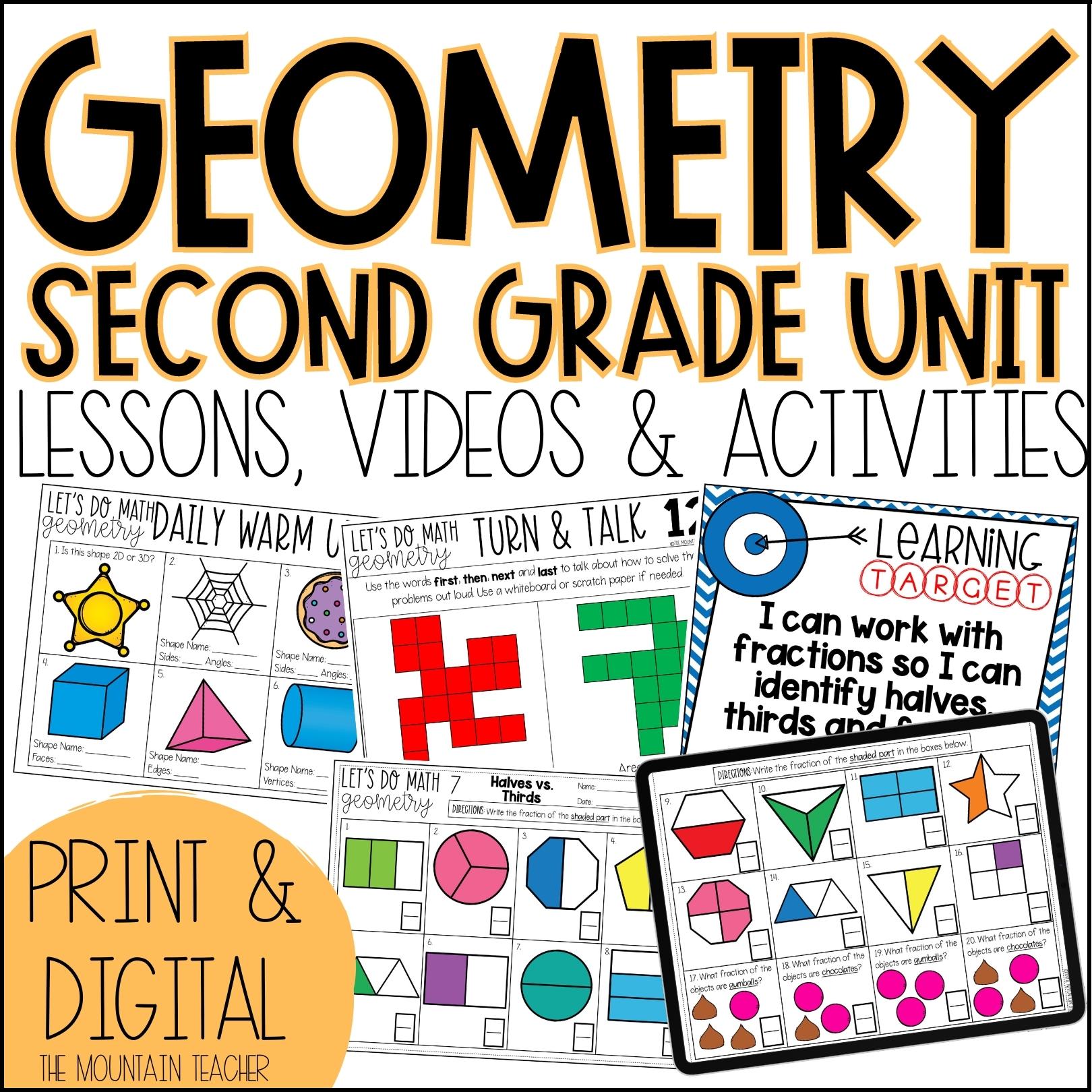 2nd Grade Geometry Worksheets Lesson Plans Activities With Videos