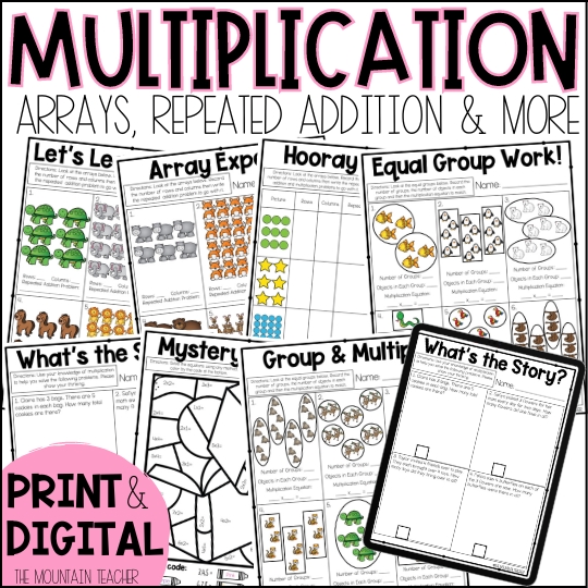 Multiplication Practice Worksheets With Arrays Repeated Addition