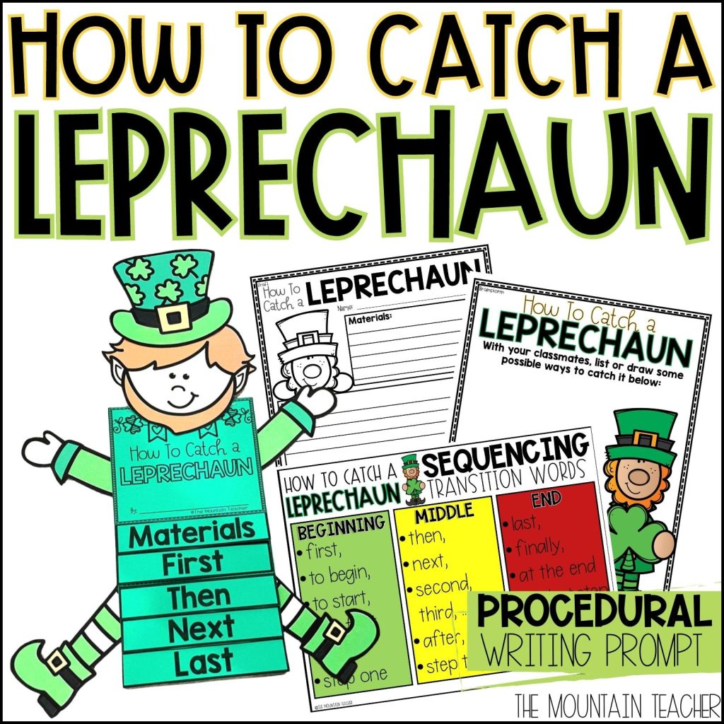 How To Catch a Leprechaun March Writing Template and Bulletin Board ...