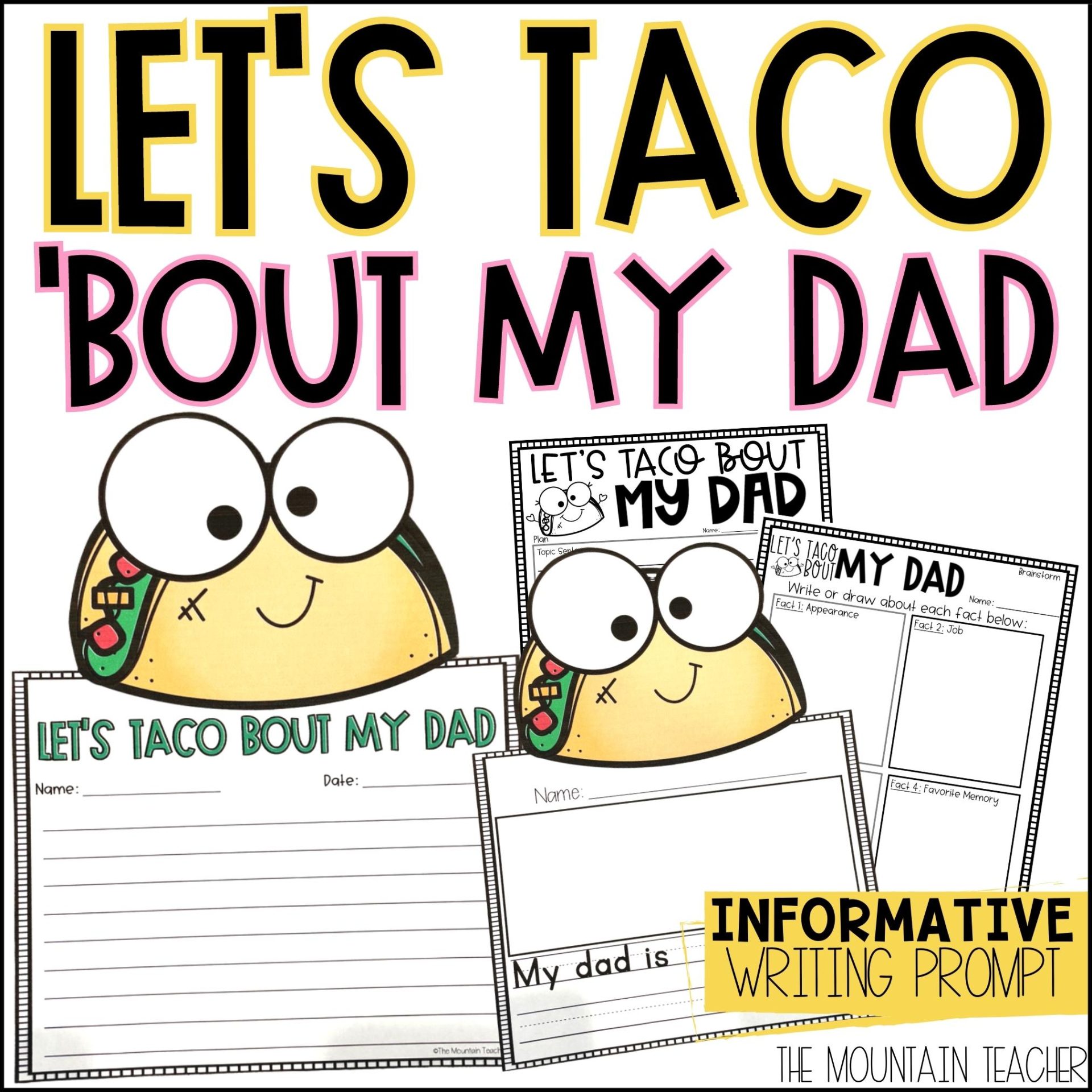 Fathers Day Craft or Card & End of Year Writing Prompt for Summer ...