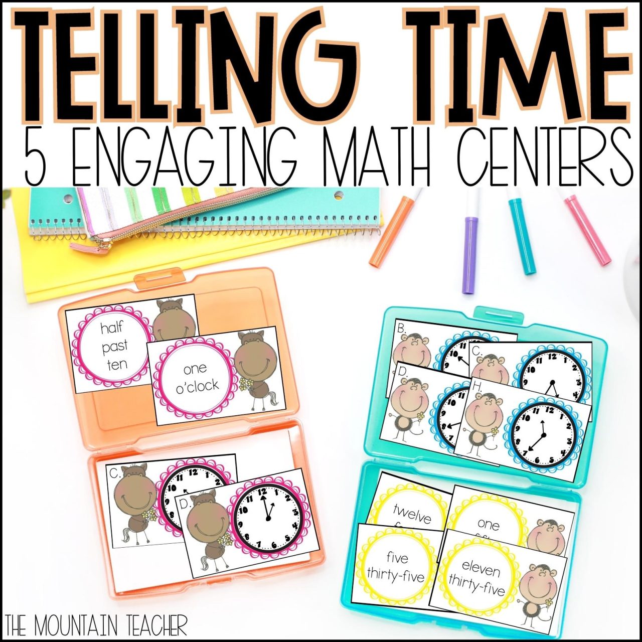 Telling Time to 5 Minutes Activities | 2nd Grade Telling Time Math ...
