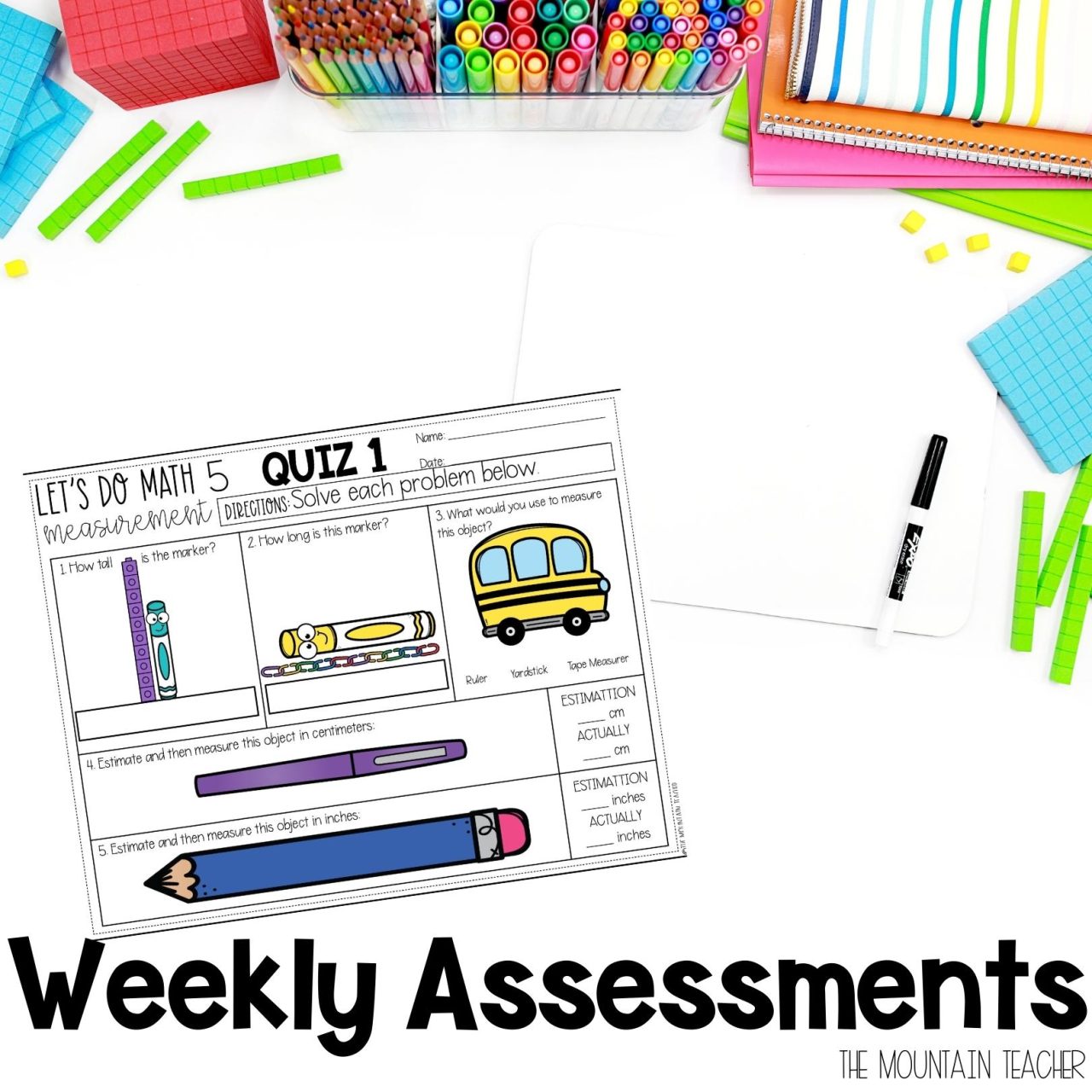 Digital 2nd Grade Measurement Worksheets and Activities - Inches and ...