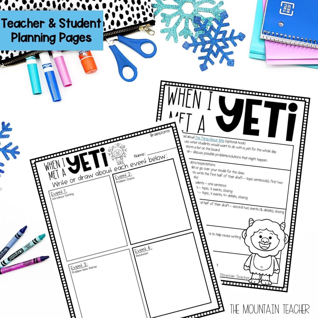 Yeti Narrative Creative Writing Prompt and Craft for January Bulletin ...