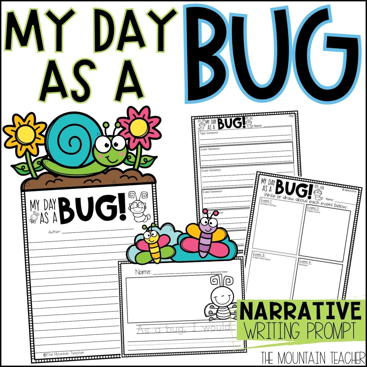 My Day as a Bug Spring Writing Prompt and April Bugs Life Bulletin ...