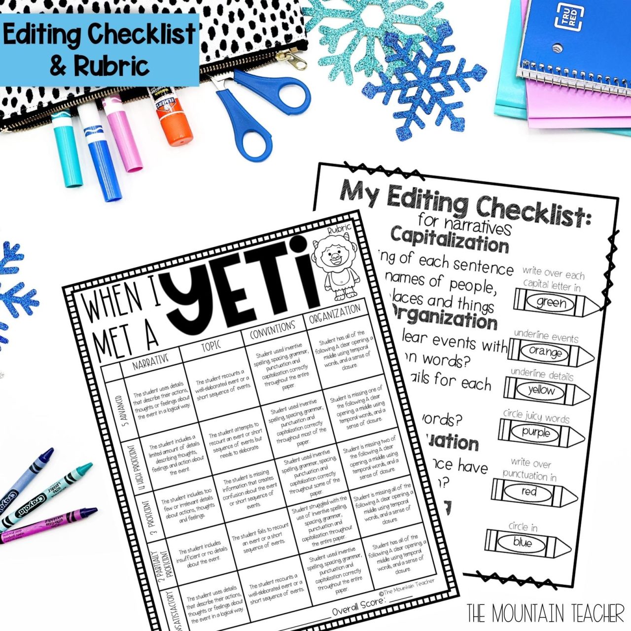 Yeti Narrative Creative Writing Prompt and Craft for January Bulletin ...