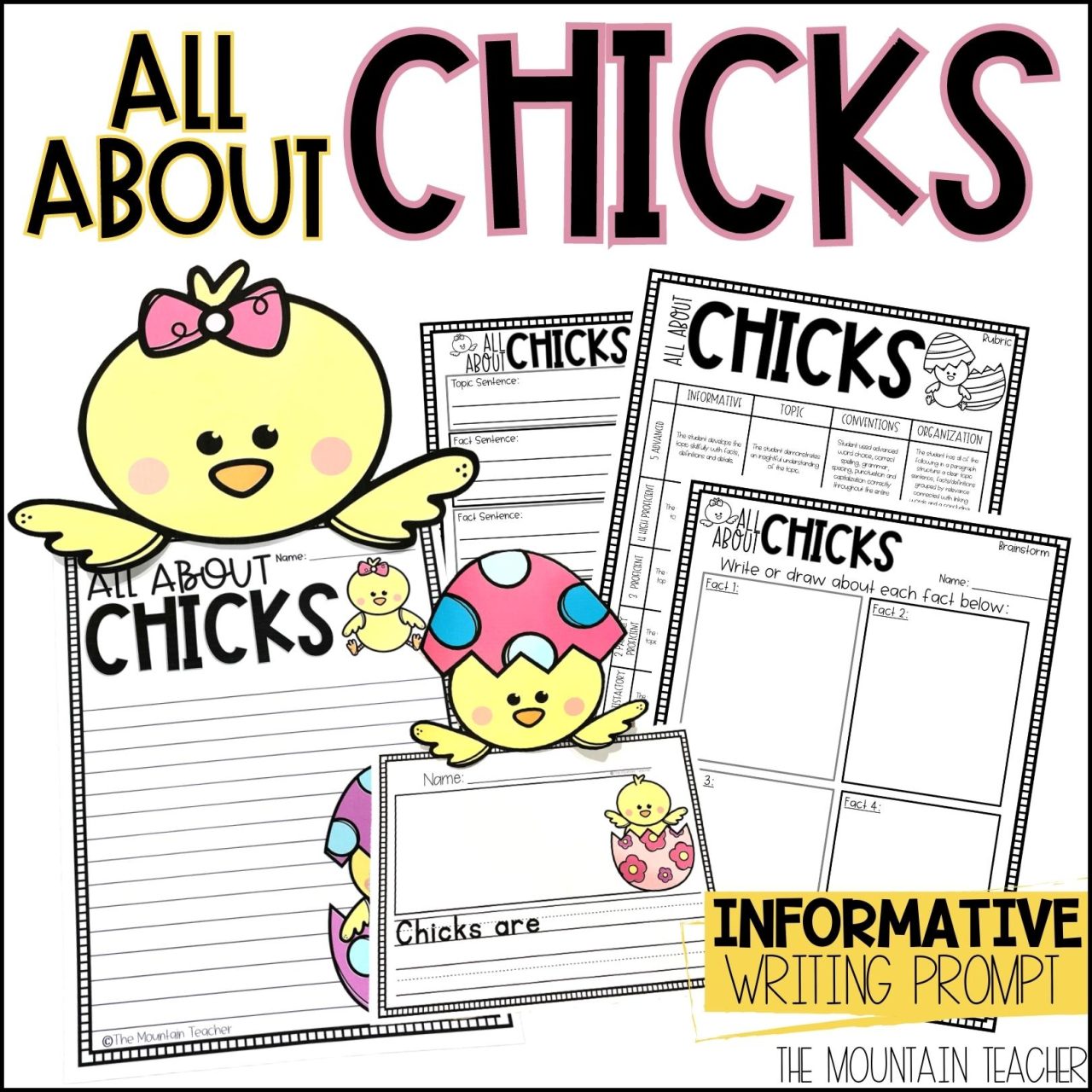 All About Chicks Informative Craft | Spring Writing Prompt and Bulletin ...