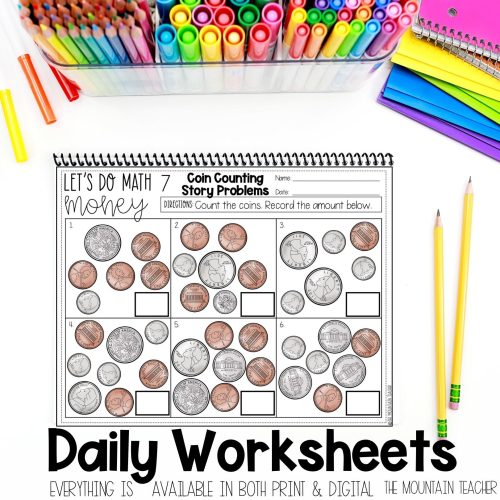 US Money Unit including Counting Coins Worksheets and Money Word ...