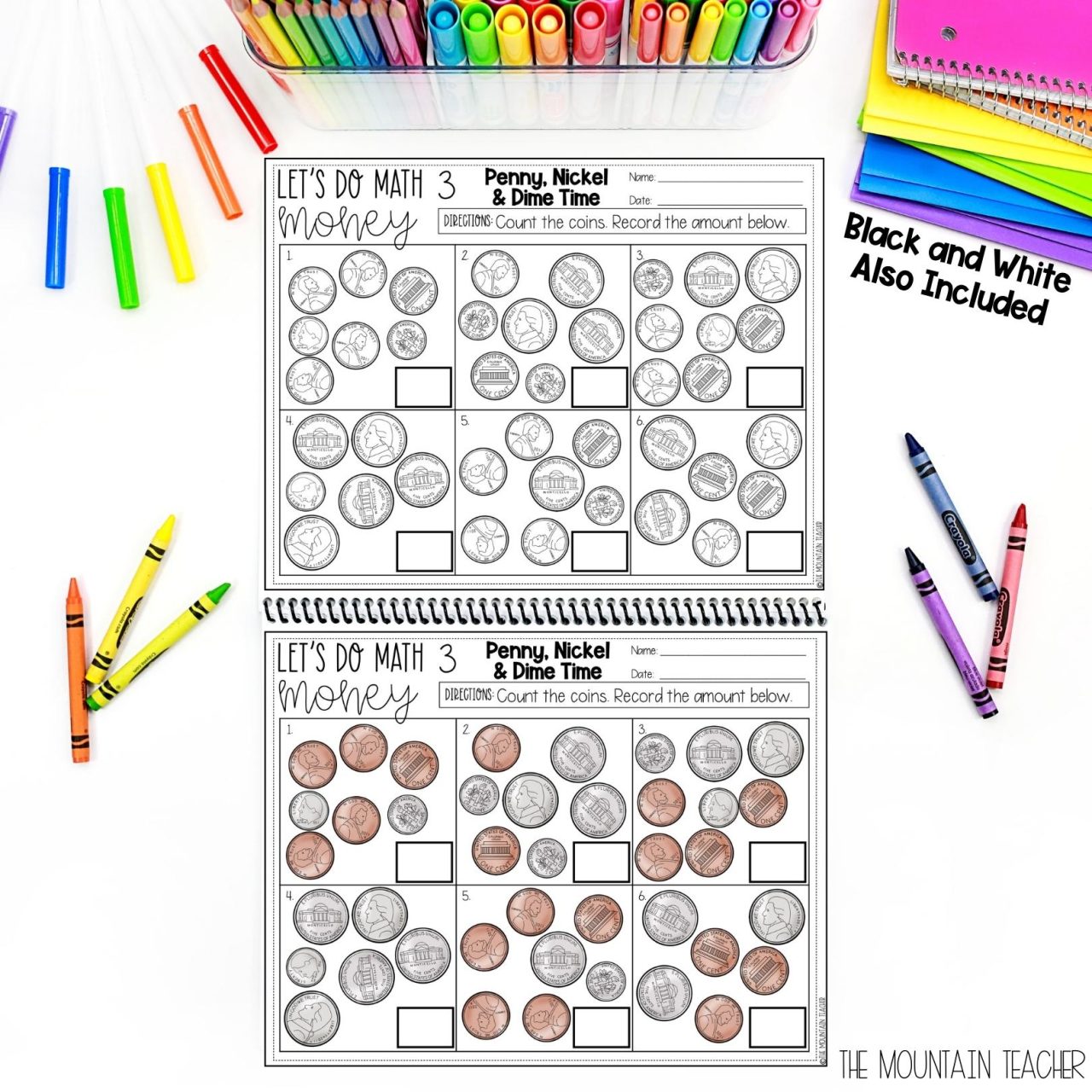 Digital US Money Unit - Counting Coins Worksheets and Money Word ...