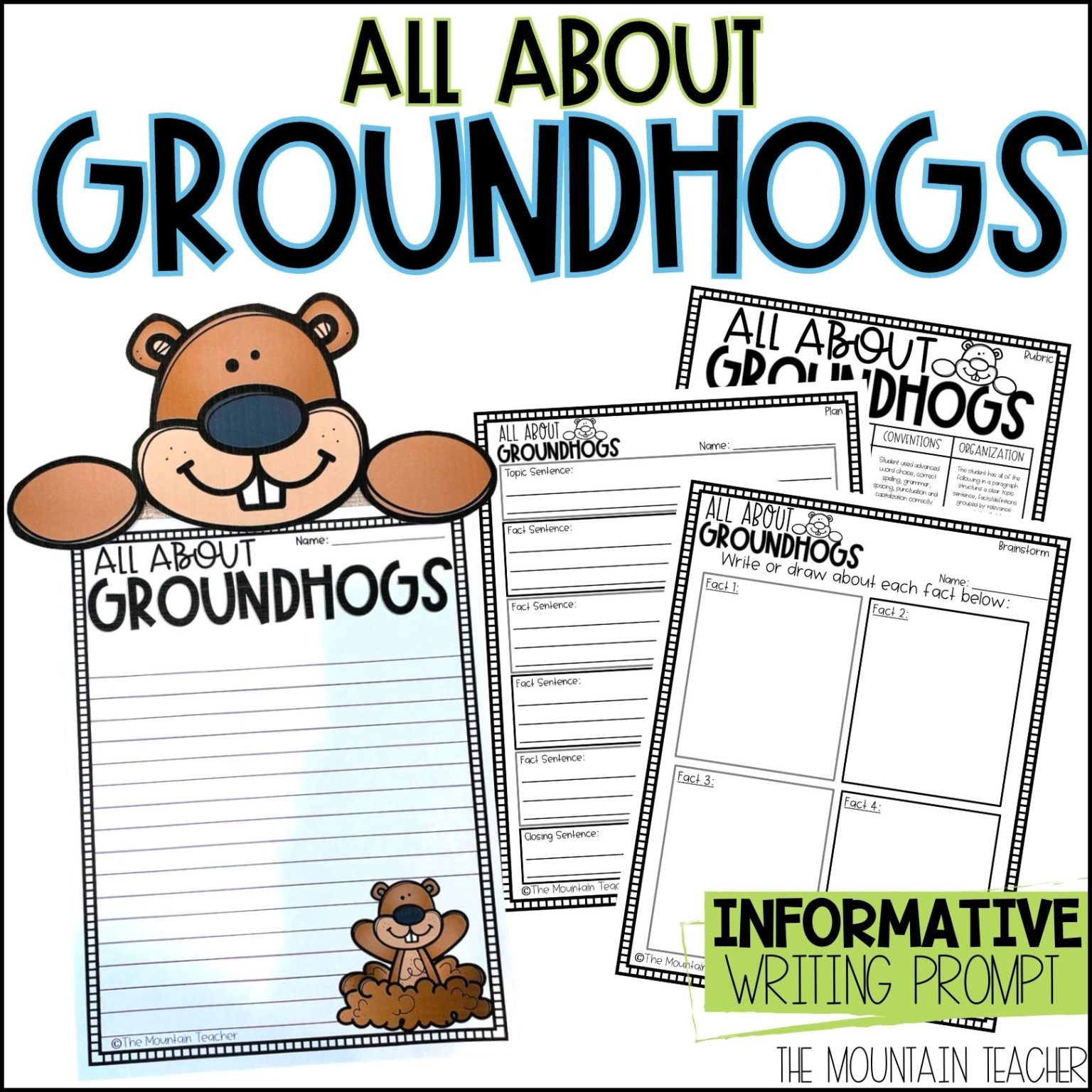 Groundhogs Day Craft | February Informative Writing Prompt & Bulletin ...