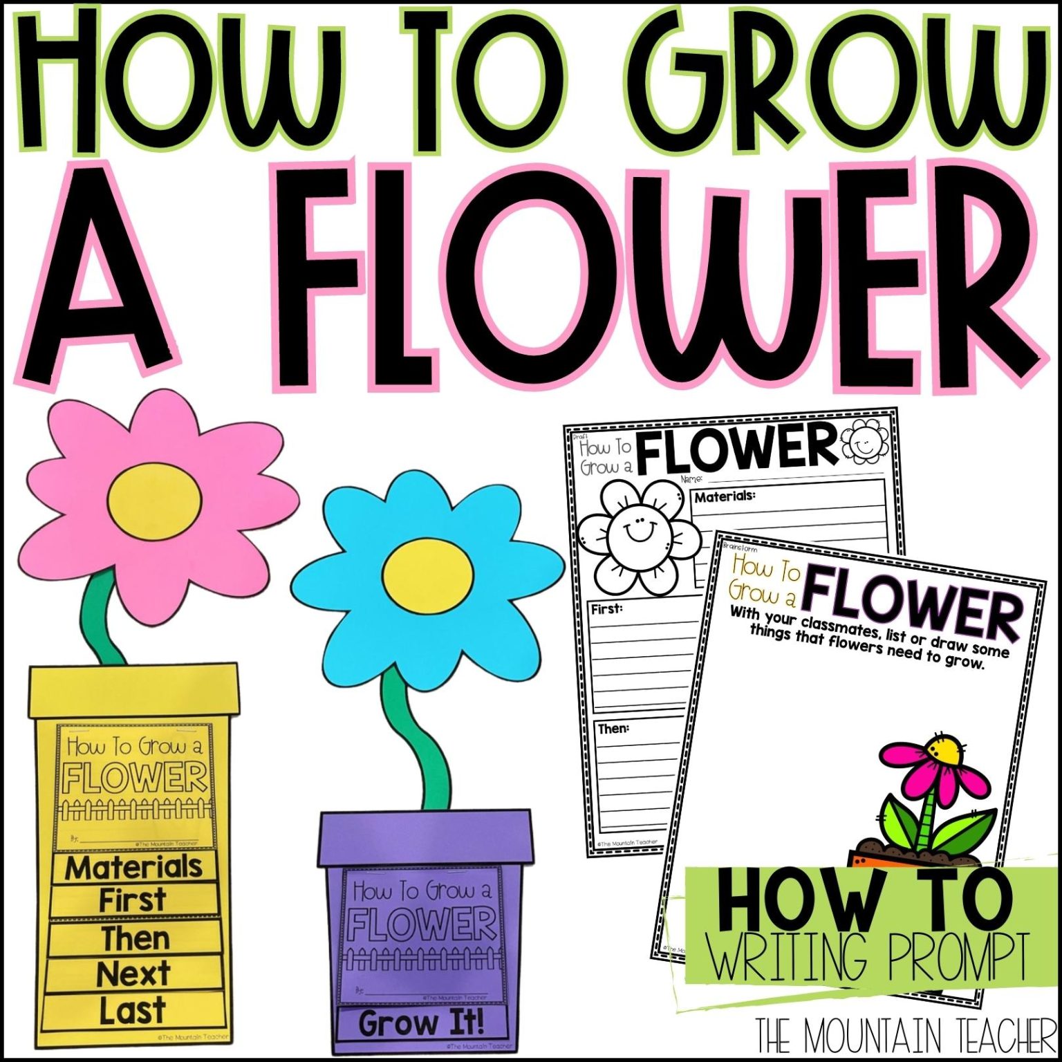How To Grow a Flower Craft and Writing Template for a Spring Bulletin ...