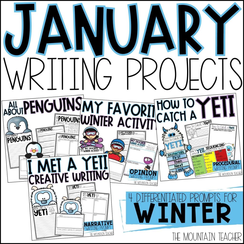 January Writing Prompts, Winter Bulletin Board Crafts and Activities ...