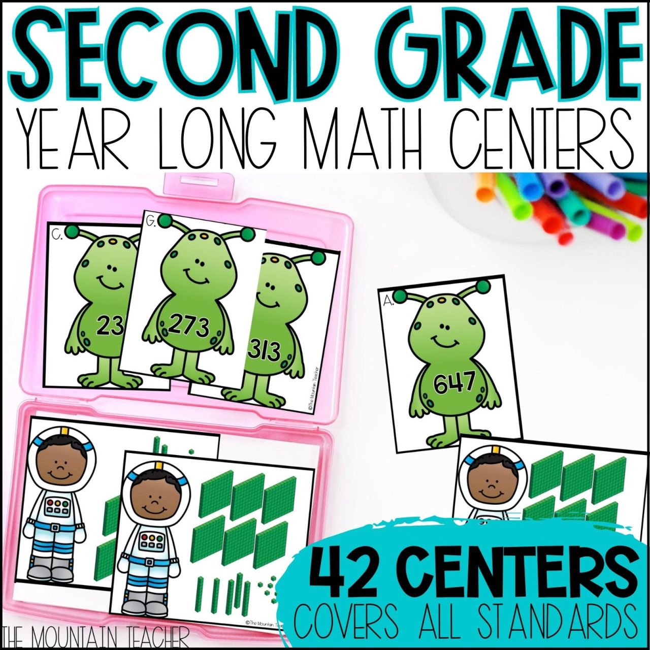 2nd Grade Math Centers BUNDLE | Activities for the YEAR - The Mountain ...