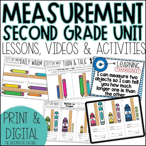 Digital 2nd Grade Measurement Worksheets and Activities - Inches and ...