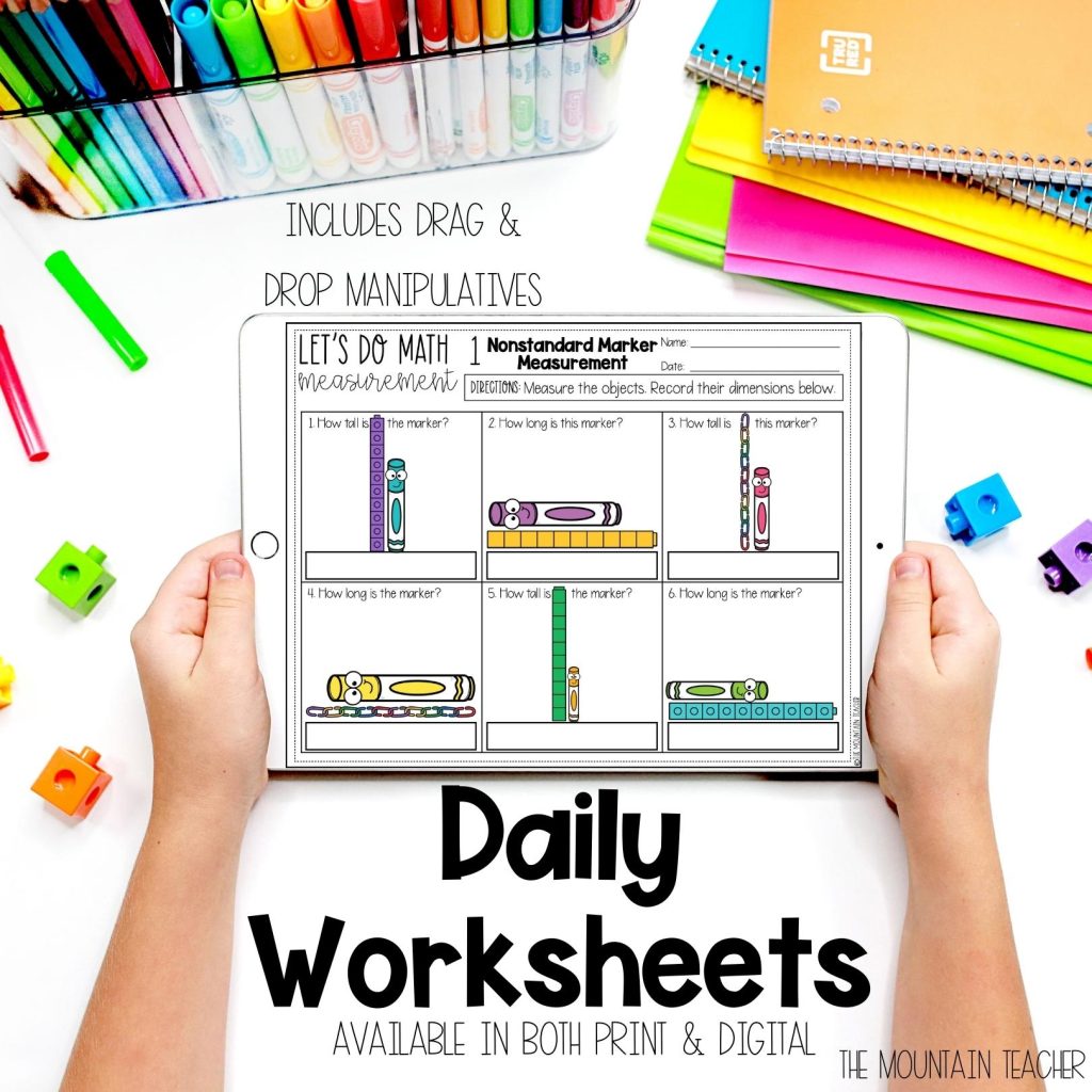 Digital 2nd Grade Measurement Worksheets and Activities - Inches and ...