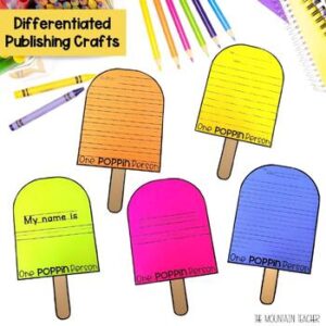 All About Me Writing Prompt with Popsicle Craft Back to School Bulletin ...