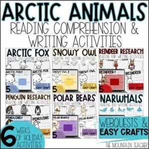 Arctic Animals Webquests - Reading Comprehension, Writing Activities ...