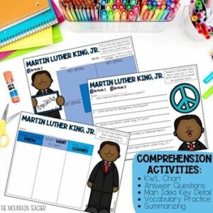 Martin Luther King, Jr. Activities | Reading Comprehension Webquest ...