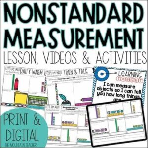 Non Standard Measurement Activities including Lessons, Warm Up ...