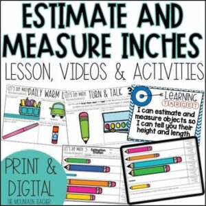 Estimating and Measuring INCHES Activities with Lesson Plans, Worksheet ...