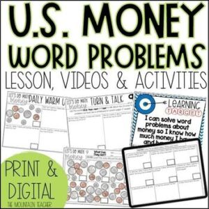 Counting Money Shopping Word Problems Worksheets, Lesson and Activities ...