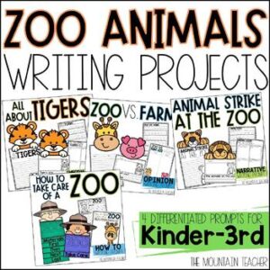 Zoo Writing Prompts, Zoo Animals Crafts, Activities & Graphic ...