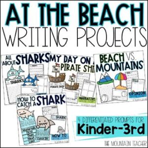 Beach Theme Writing Prompts, Ocean Crafts, Activities & Graphic ...