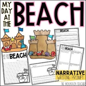 My Day At the Beach Sandcastle Craft and Ocean Themed Writing Prompt ...