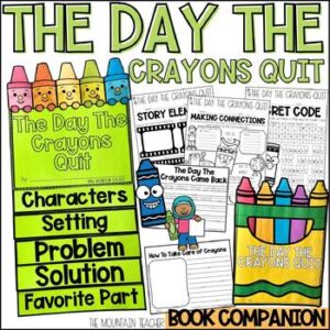 The Day the Crayons Quit Read Aloud Activities with Back to School ...