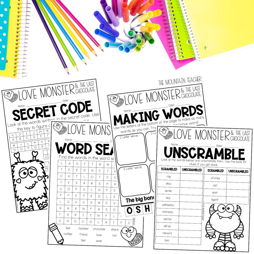 Love Monster and the Last Chocolate Activities Valentine's Day Read ...