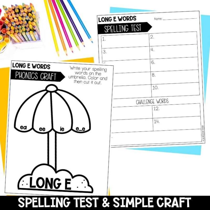 Long E Vowel Teams Worksheets, Activities & Games 2nd Grade Phonics or ...