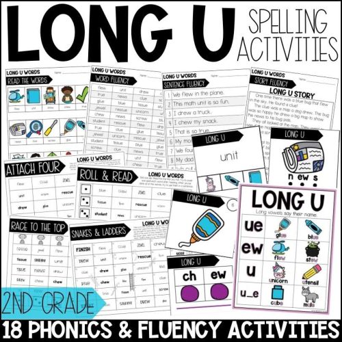Long U Vowel Teams Worksheets, Activities & Games 2nd Grade Phonics or ...