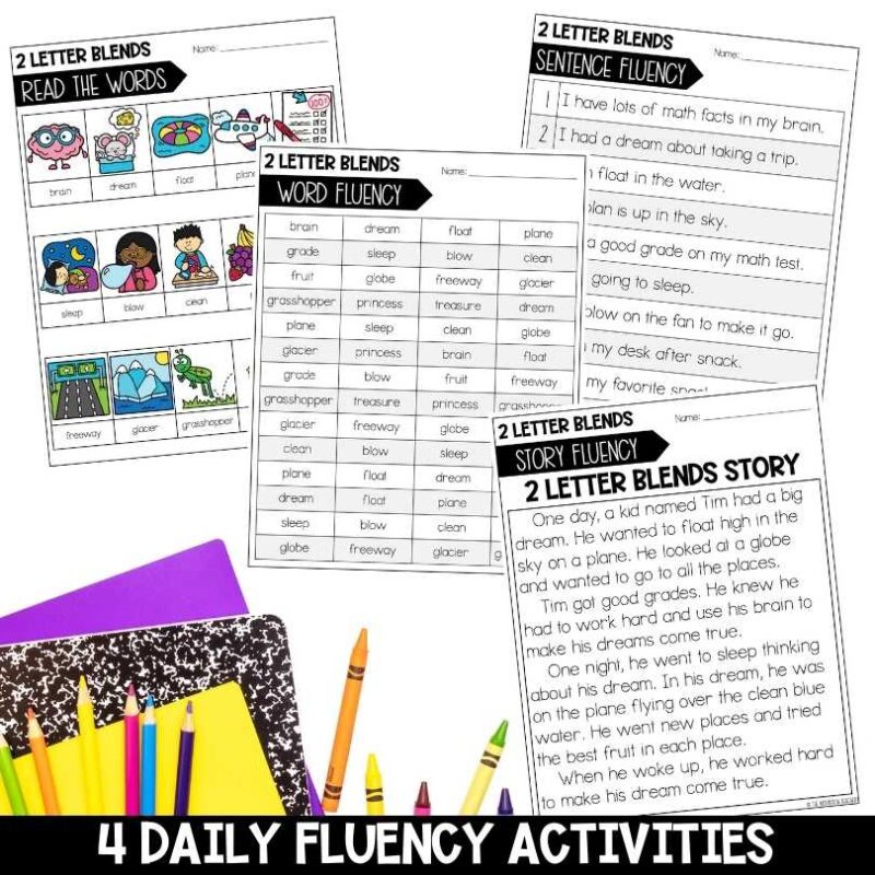 2 Letter Blends Worksheets, Activities & Games for 2nd Grade Phonics or ...