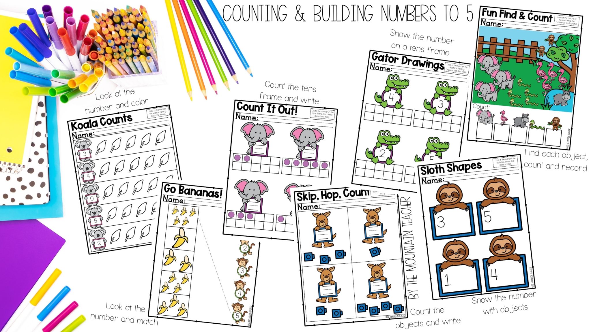 The Best Numbers to 5 Activities for Kindergarten - The Mountain Teacher