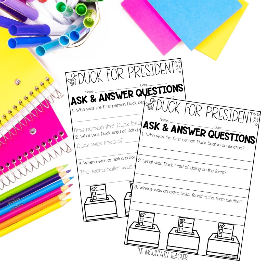 Duck for President Activities Presidents' Day Read Aloud Reading ...