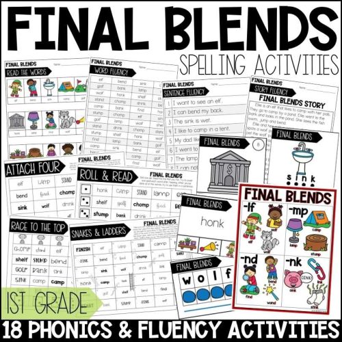 Final Blends Worksheets, Games, Activities 1st Grade Phonics & Spelling ...