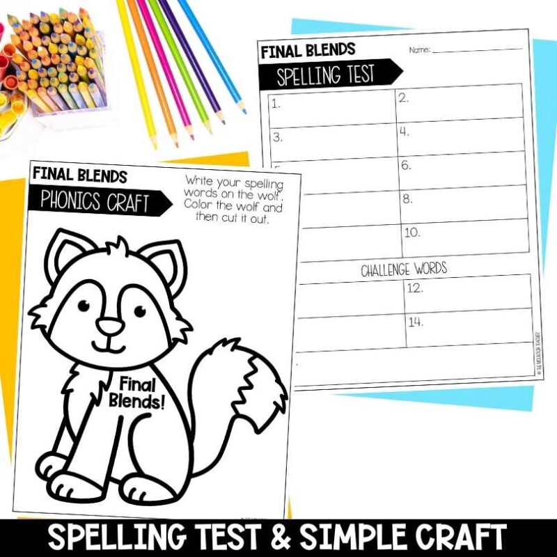Final Blends Worksheets, Games, Activities 1st Grade Phonics & Spelling ...