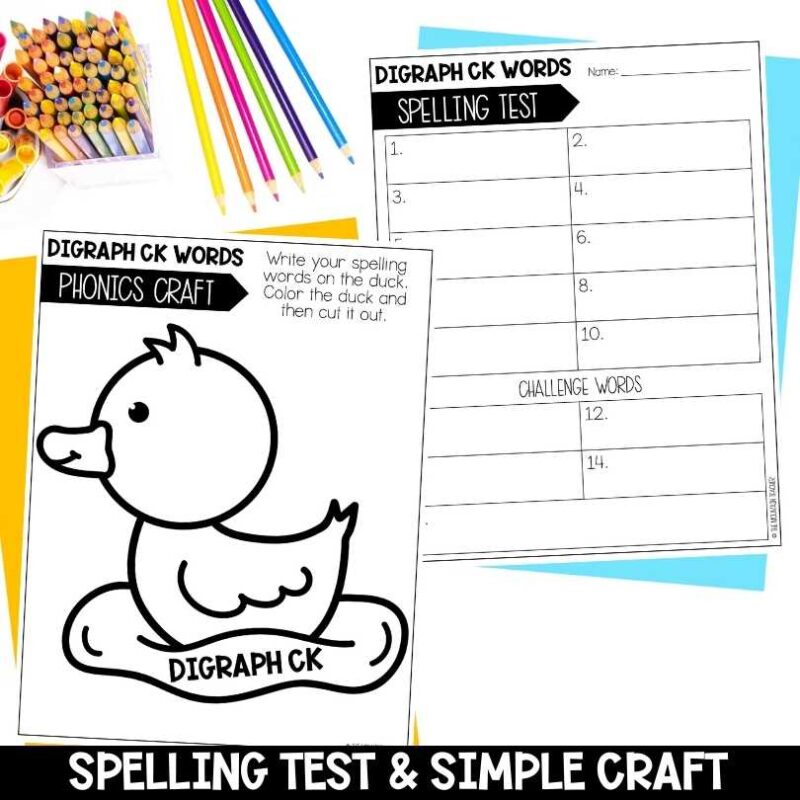 Digraph CK Worksheets, Games and Activities 1st Grade Phonics or ...