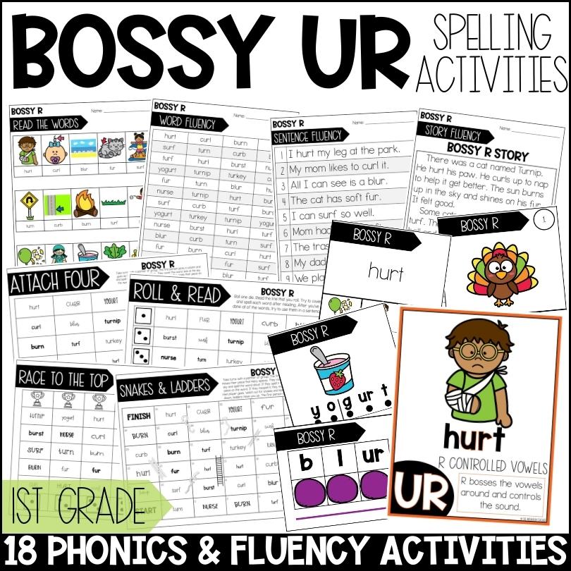 UR Bossy R Worksheets, Activities & Games 1st Grade Phonics or Spelling ...