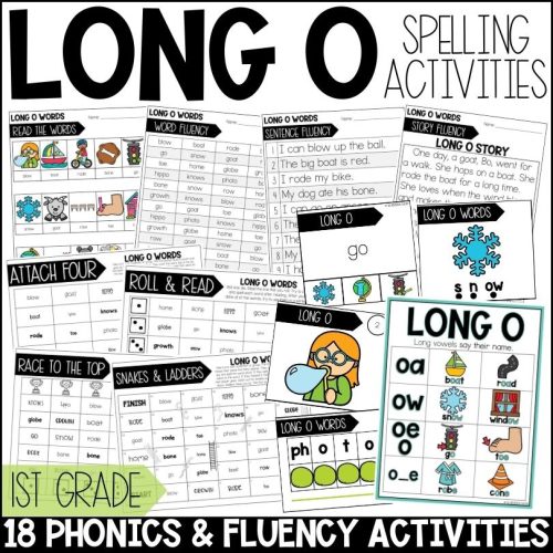 Long O Vowel Teams Spelling Worksheets, Activities & Games 1st Grade ...