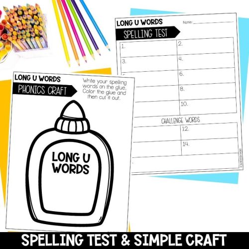 Long U Vowel Teams Spelling Worksheets, Activities & Games 1st Grade ...