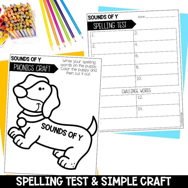 Sounds of Y Spelling Worksheets, Activities, Centers & Games - 1st ...