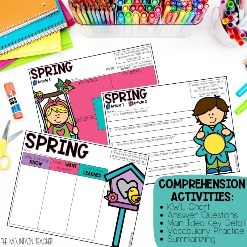All About Spring Webquest with Reading Comprehension Activities and ...