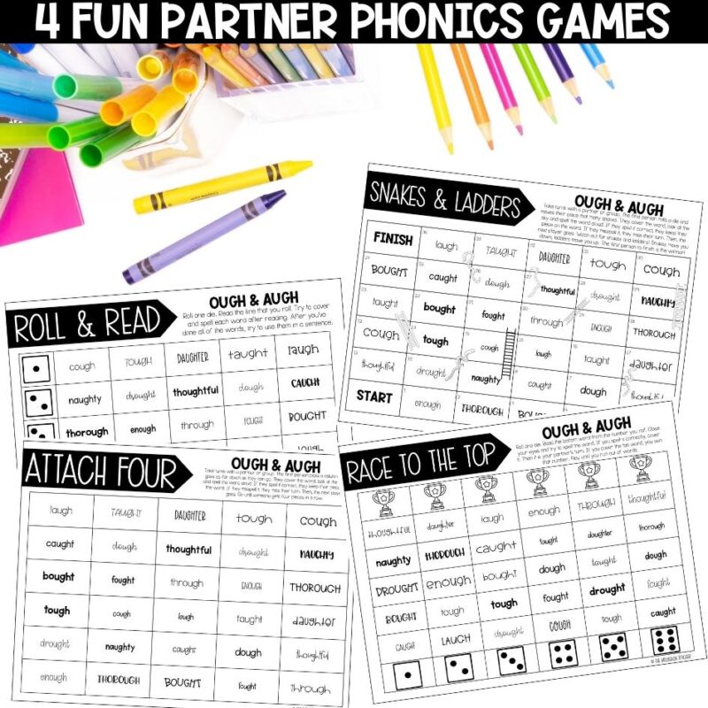 ough and augh Worksheets, Activities & Games for 2nd Grade Phonics or ...