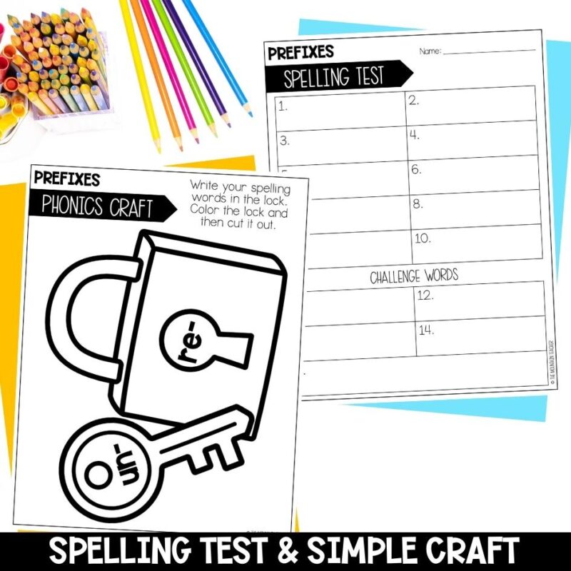 Prefixes RE and UN Worksheets, 2nd Grade Spelling Activities & Phonics ...