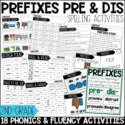 Prefixes PRE and DIS Worksheets, 2nd Grade Spelling Activities ...