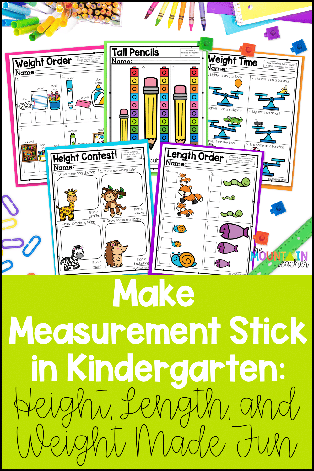 Make Measurement Stick in Kindergarten: Height, Length, and Weight Made ...